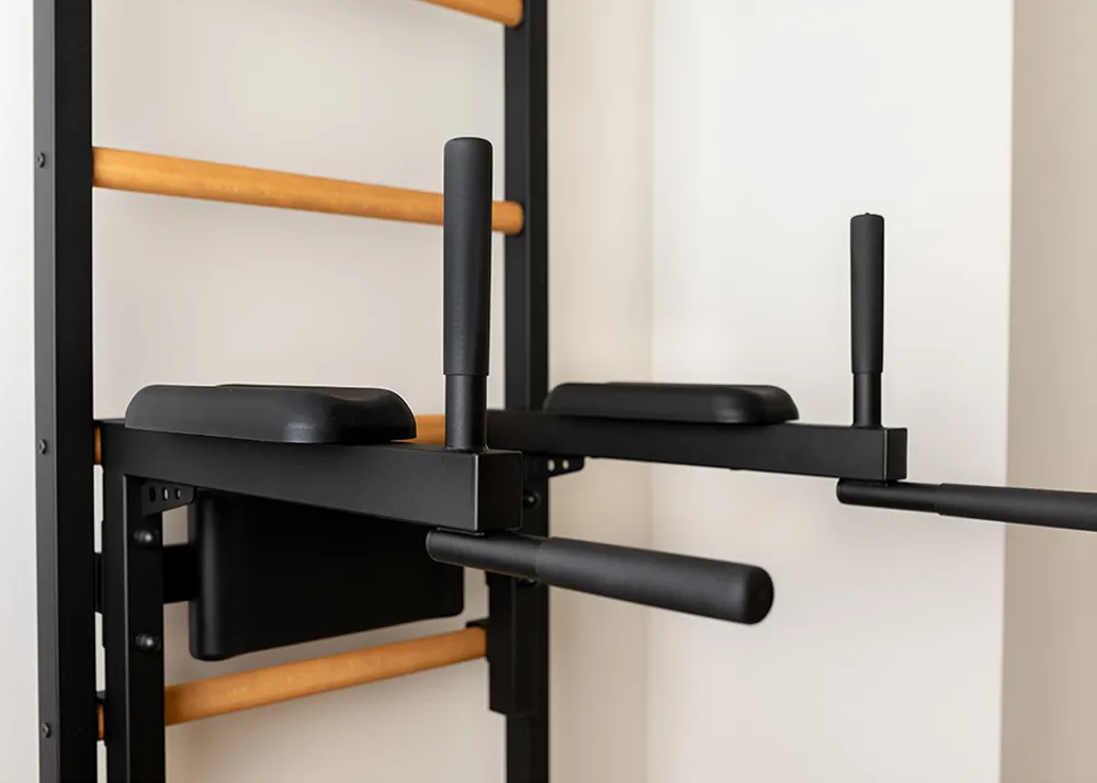 BenchK 732B 7 series barbell wall + pull up bar + dip bar5 - Medpoint